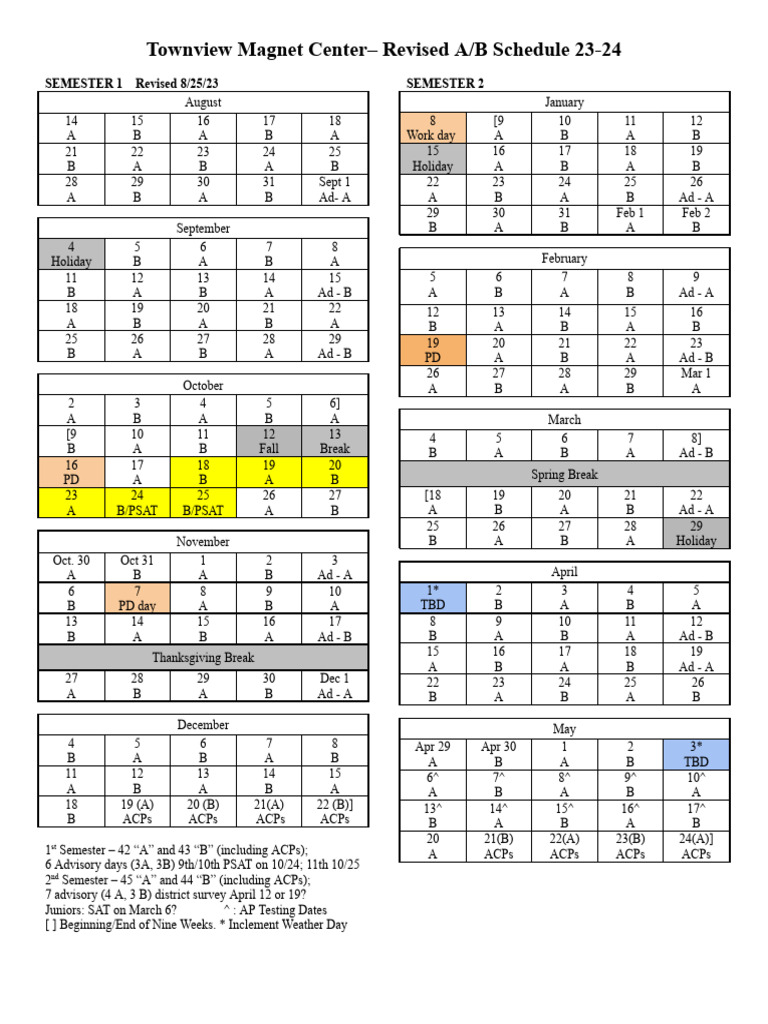 Townview AB Schedule 23-24 | PDF