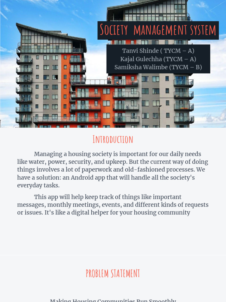 Society Management System | PDF | Mobile App | Mobile Software