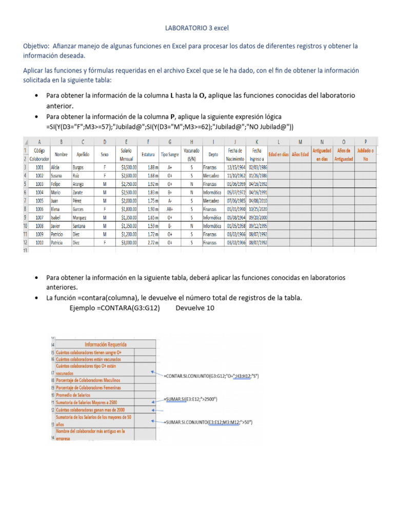 Laboratorio3 - Excel | PDF