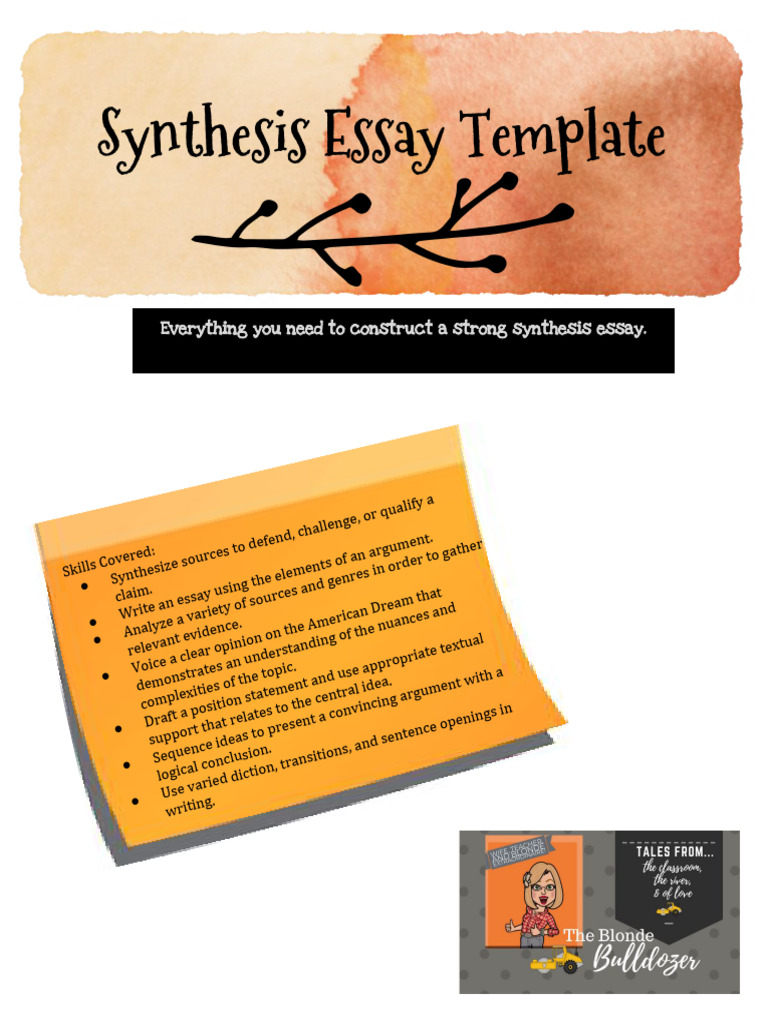 SynthesisEssayTemplate 1 | PDF | Essays | Thesis
