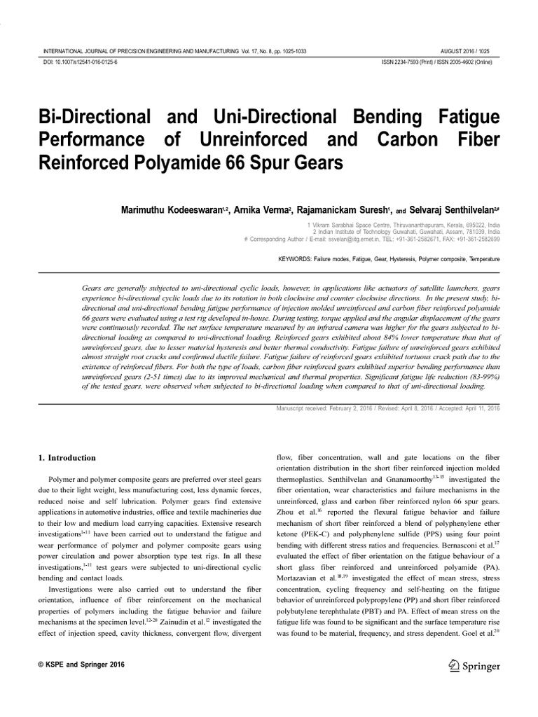 Bi-Directional and Uni-Directional Bending Fatigue Performance of ...