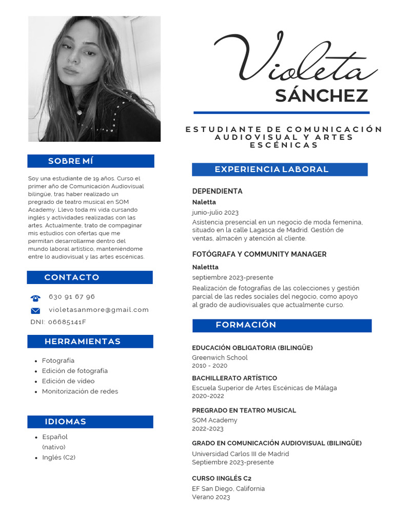 Currículum Vitae Violeta Sánchez Moreno | PDF