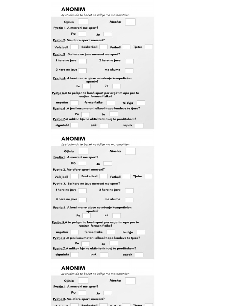 Anketa Bardh e Zinjk | PDF