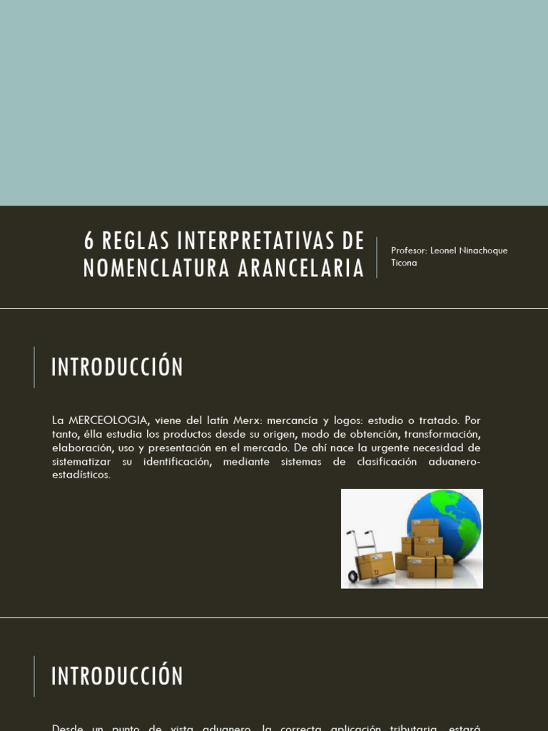Presentacion Reglas de Interpretacion Arancelaria | PDF | Arancel | El comercio internacional