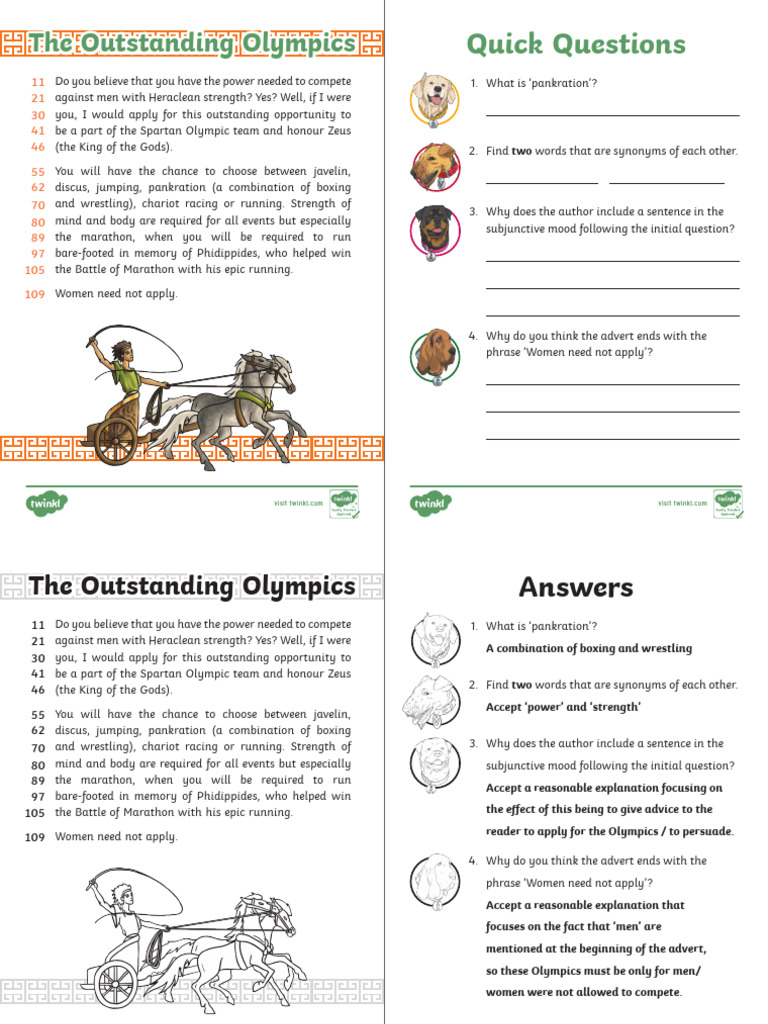 Ancient Greece - The Outstanding Olympics | PDF