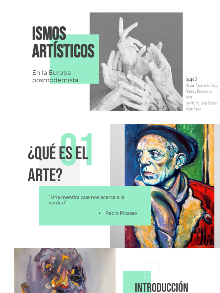 Equipo 3 Ismos Artísticos | PDF | Pablo Picasso | Vanguardia