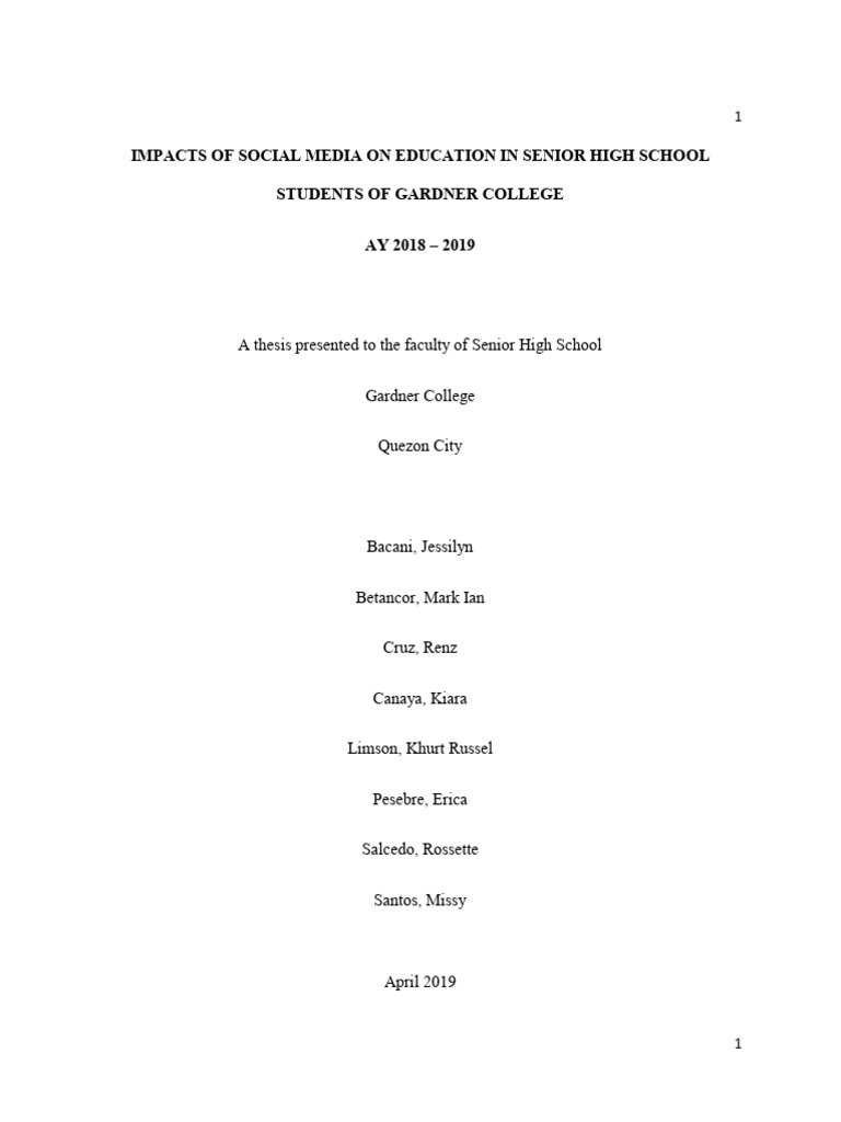 Sample Thesis Humss Complete | PDF | Websites | Social Networking Service