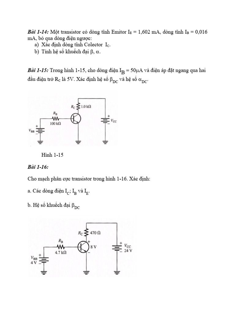 BT Tuan 7 - Phan Cuc Transistor - 1 | PDF