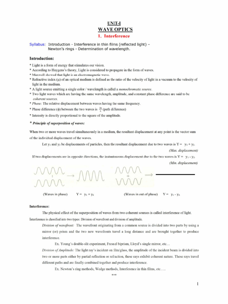 IUnit-Wave Optics | PDF