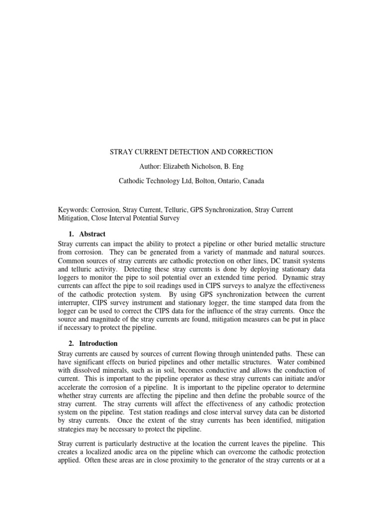 Stray Current Detection in Pipelines | PDF | Surveying | Anode