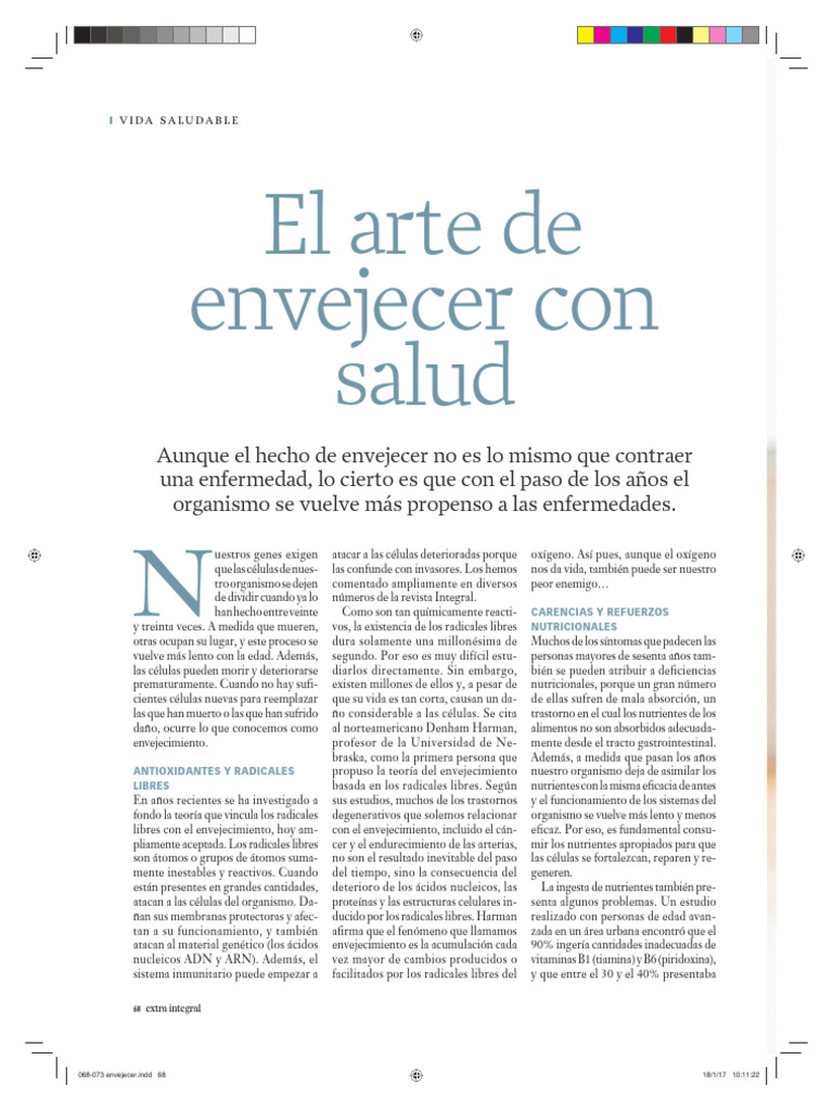 068-073 Envejecer - Indd | PDF | Antioxidante | Vitamina