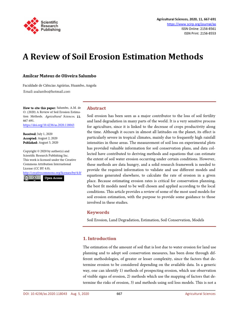 As 2020080410205795 | Download Free PDF | Erosion | Surface Runoff