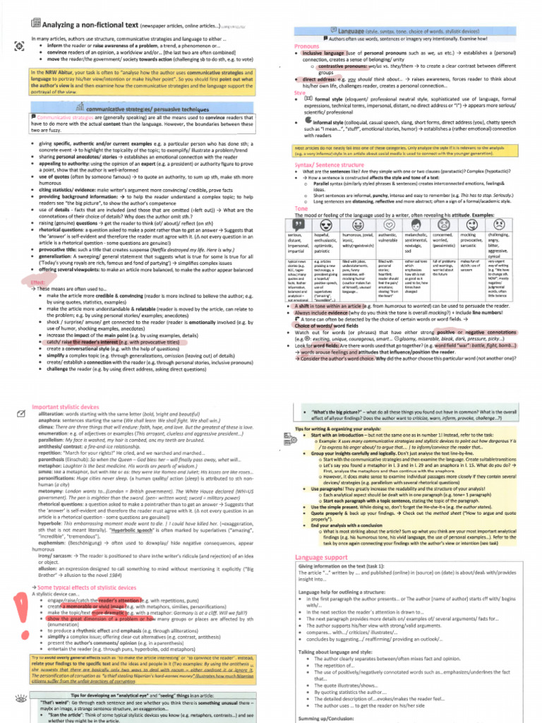 How To Analyse Non-Fictional Texts-1 | PDF