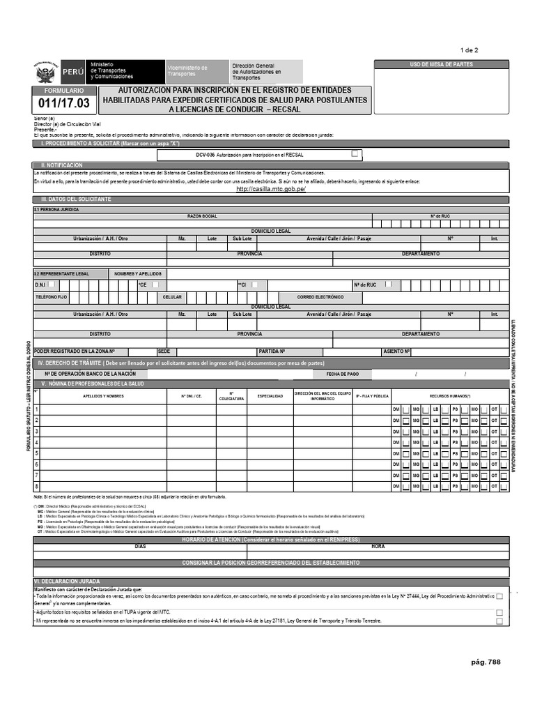 Solicitud de Inscripción RECSAL | PDF | Documento de identidad