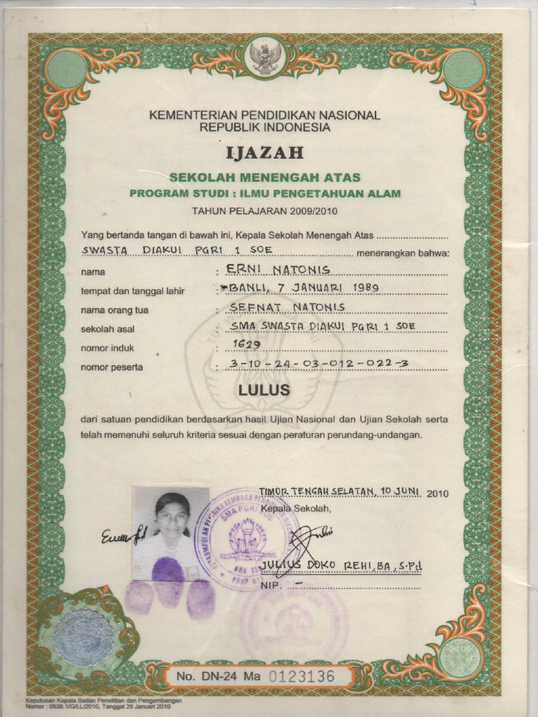 Ijazah Sma | PDF