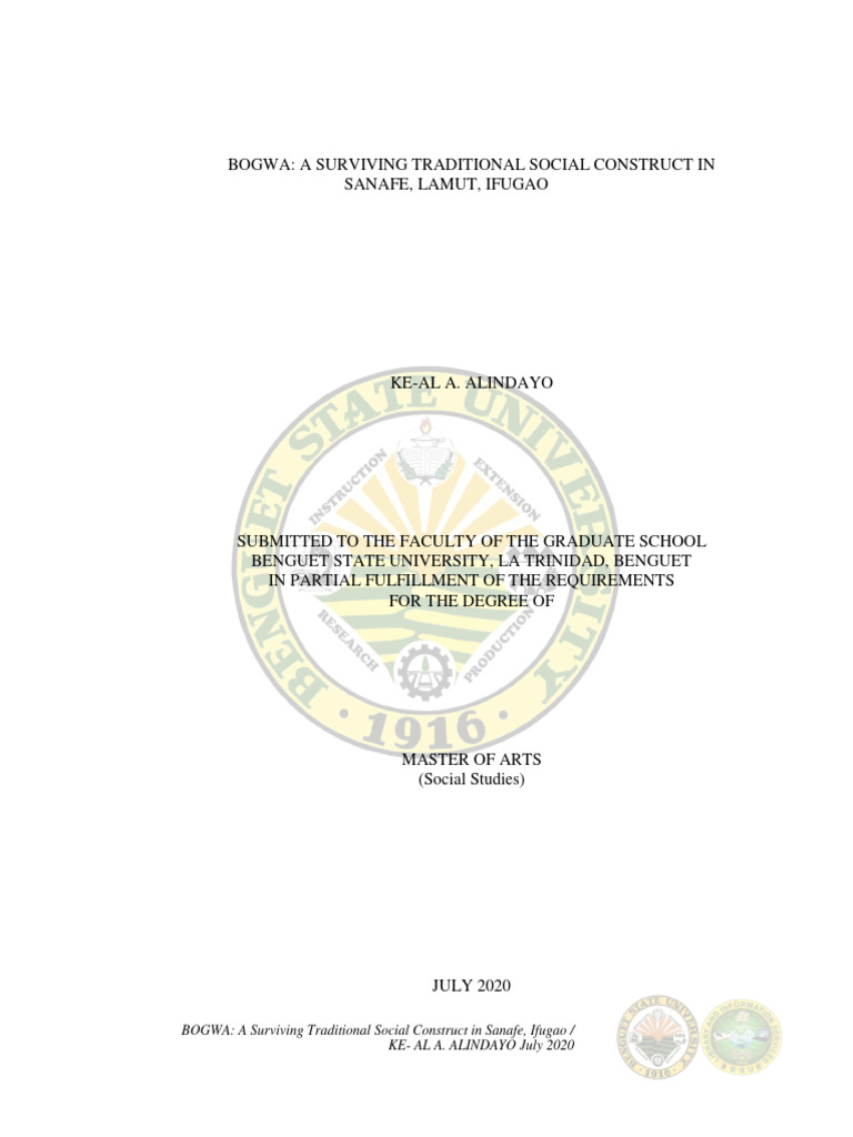 KE- AL a. ALINDAYO MASS, July 2020. BOGWA a Surviving Traditional ...