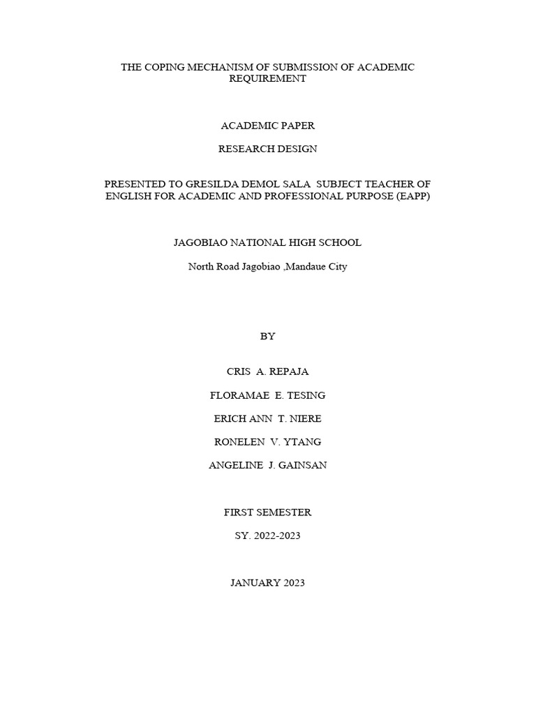 Research in Eapp Final 2.docx Dimler | PDF | Survey Methodology | Thought