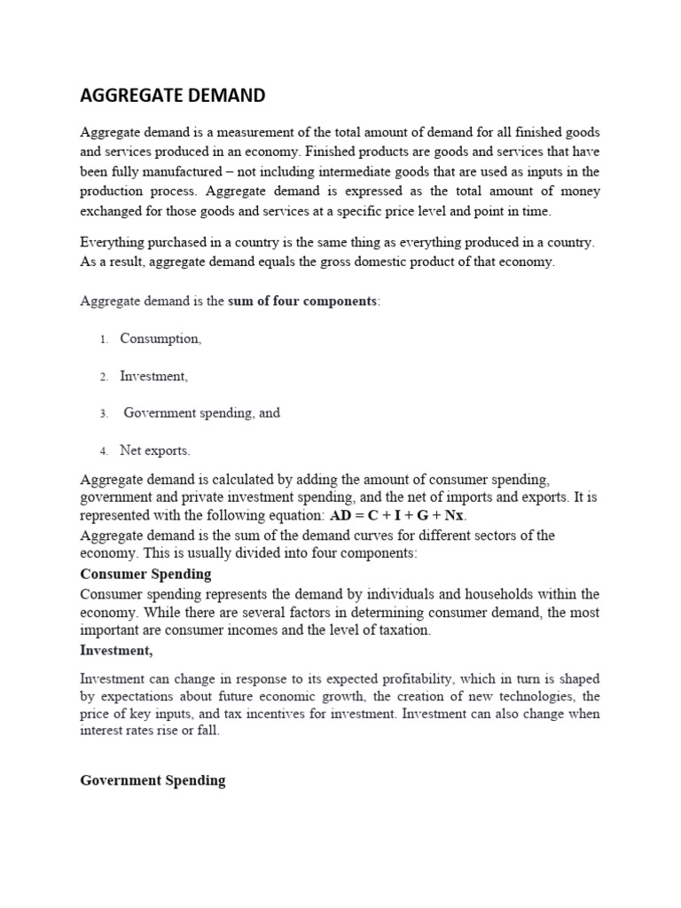 AGGREGATE DEMAND Notes b.com-III | PDF | Consumption (Economics) | Long ...