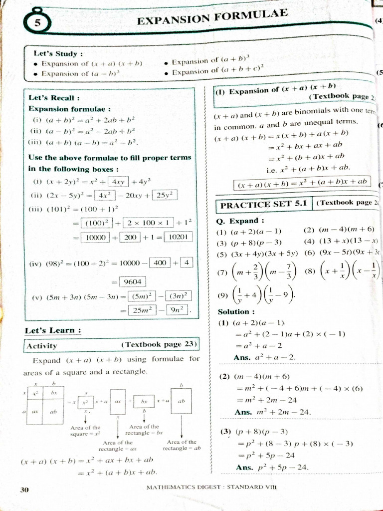 8th Maths Lesson 5 | PDF