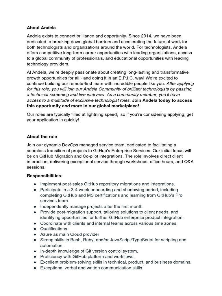 JOB-34821 - Senior DevOps (Azure & Git) | PDF | Version Control | Cloud ...