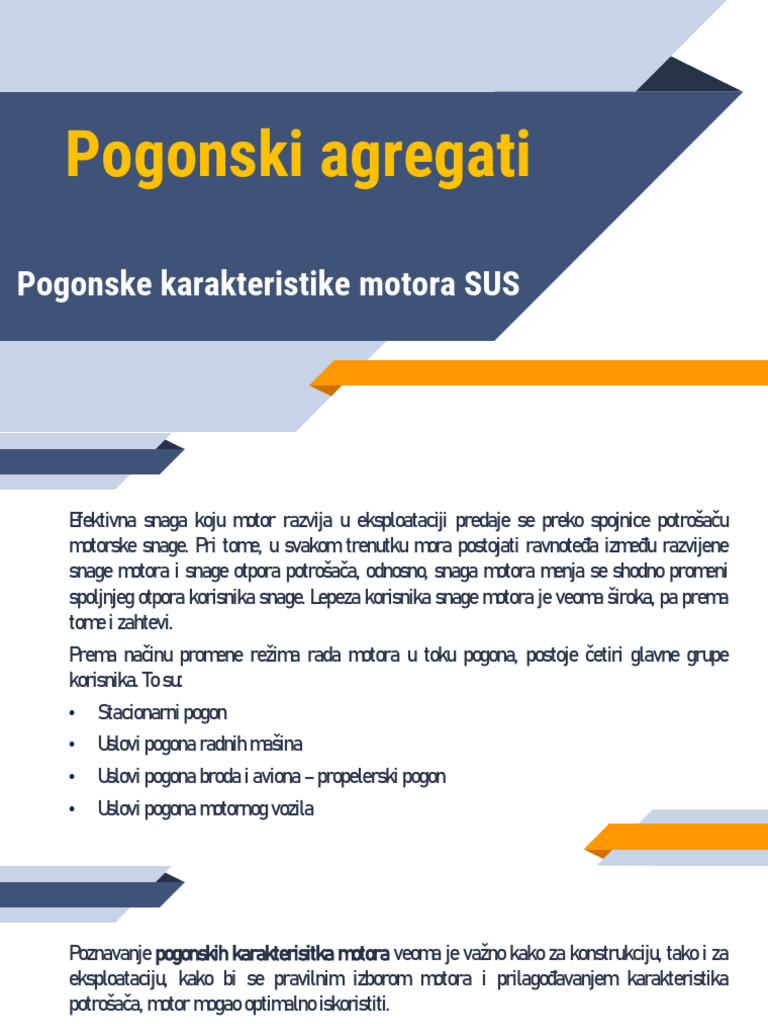 04-Radne Karakteristike Motora SUS | PDF