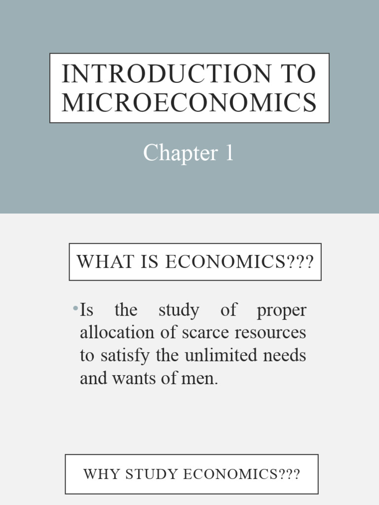Micro Chapter 1 The Introduction Pdf Economics Market Economics