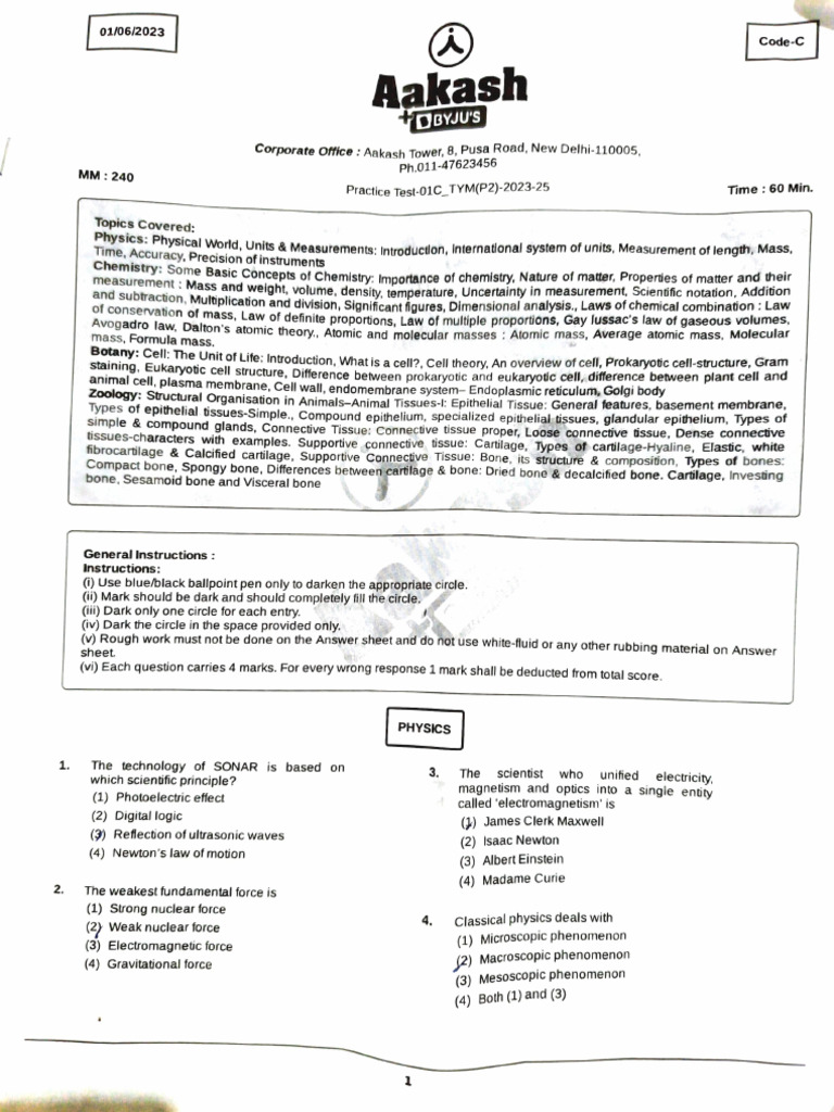 Science Exam Prep for Students | PDF | Epithelium | Force