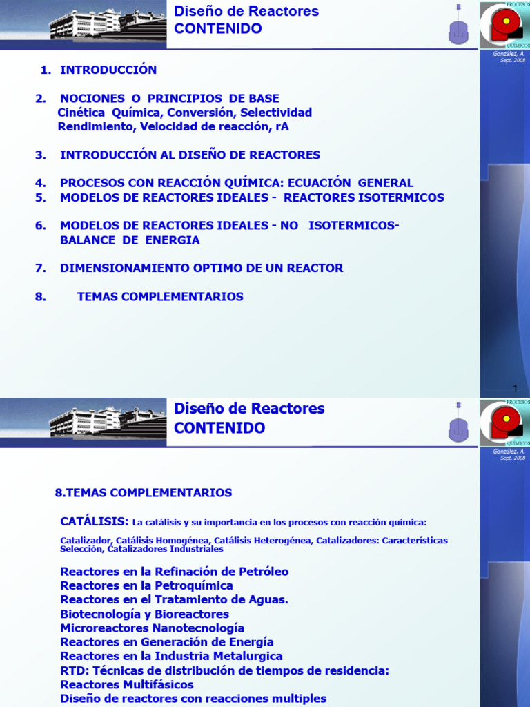 Diseño de Reactores 1 | PDF | Reactor Quimico | Cinética química