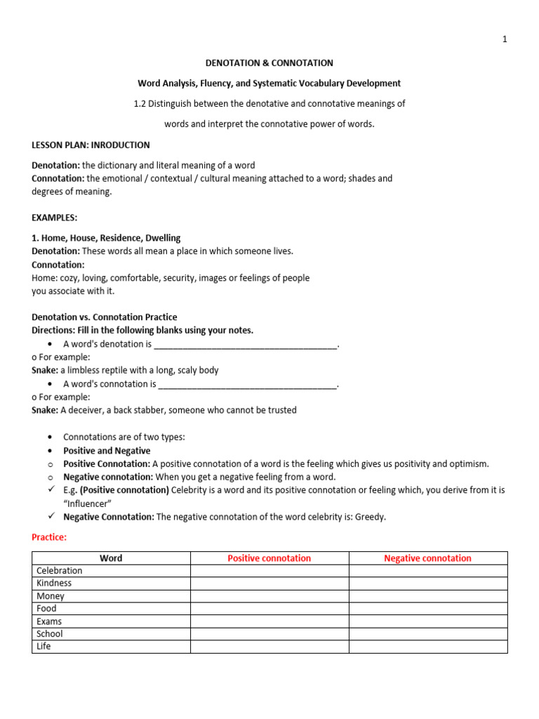 Connotation and Denotation-25032020-011403am | PDF | Connotation | Feeling