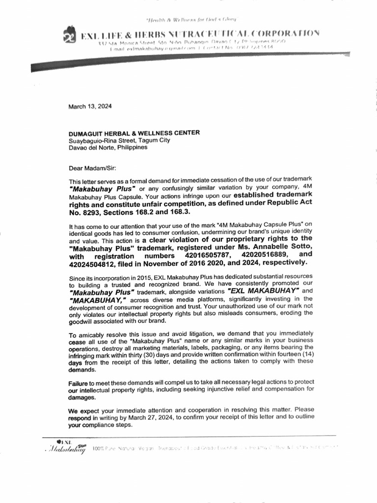 4M Desist Letter | PDF