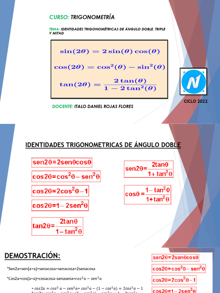 Academia Newton-Identidades Trigonómetricas de Ángulo Doble, Triple y ...