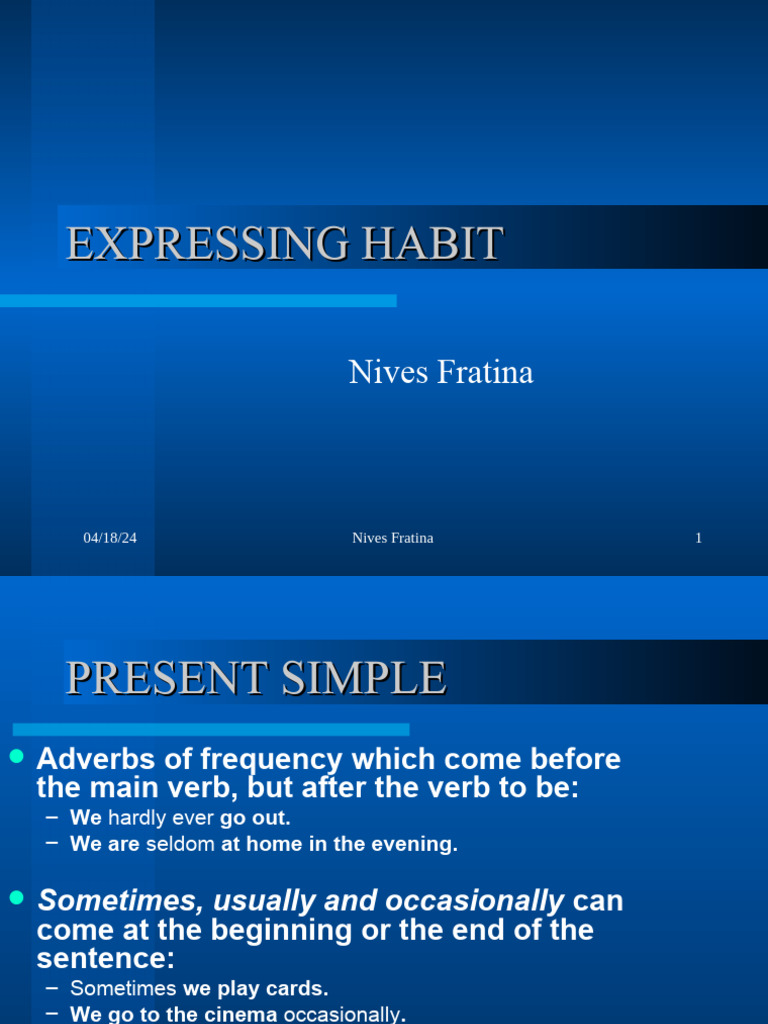 Expressing Habit | PDF | Verb | Language Mechanics
