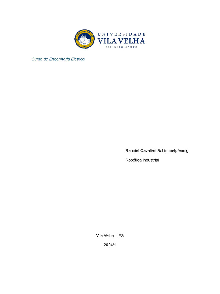 Relatório Robótica Industrial | PDF | Robô | Robótica