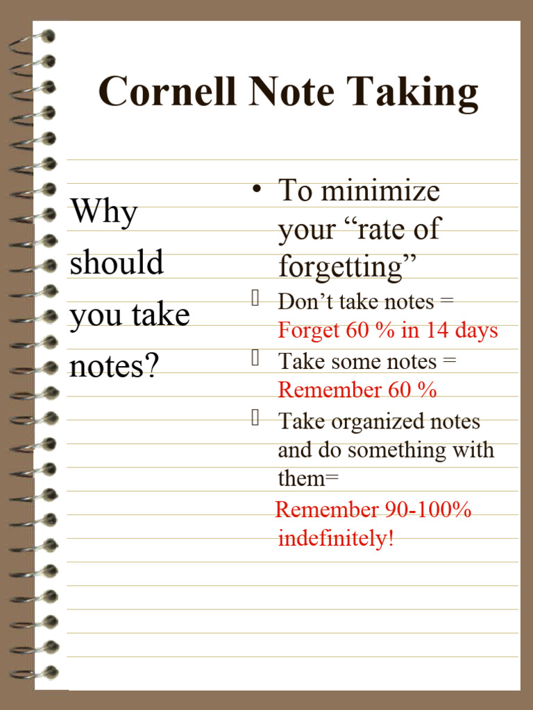 Cornell Note Taking 1 | PDF | Learning | Cognition