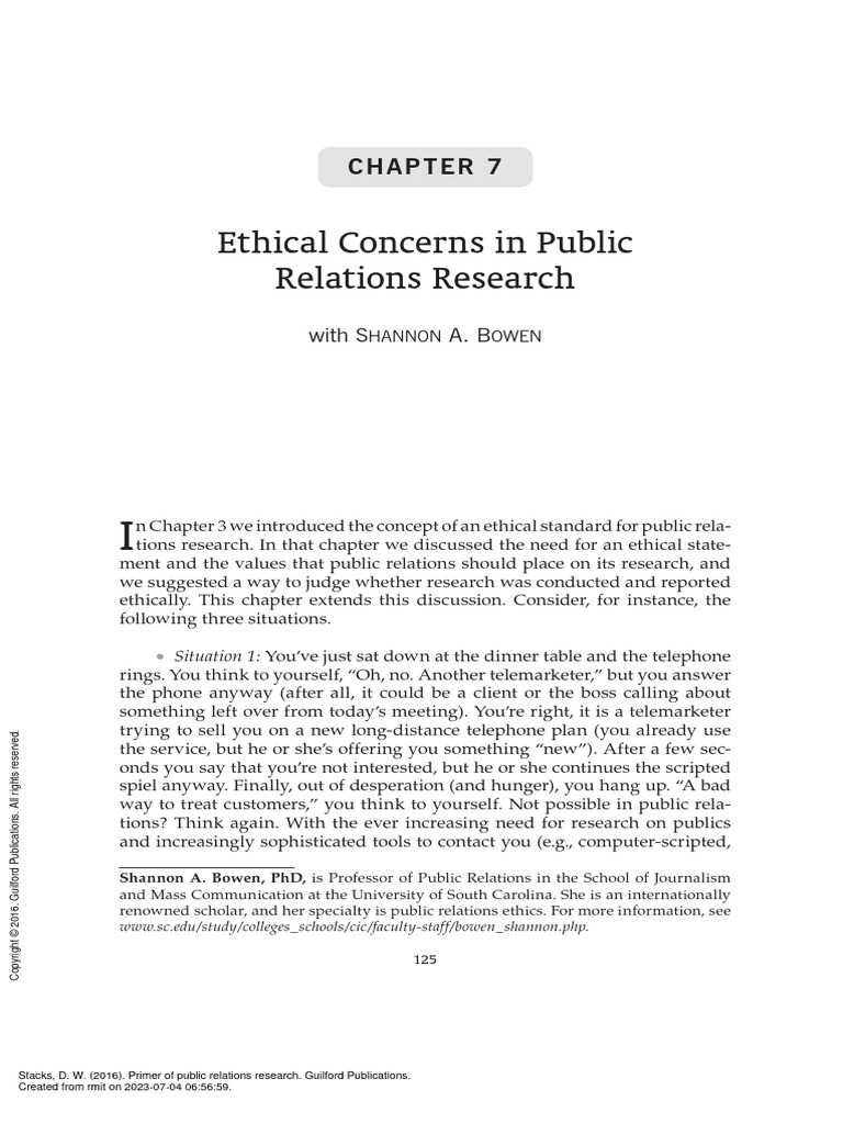 Primer of Public Relations Research - (Part II. Necessary Considerations For Quantification ...