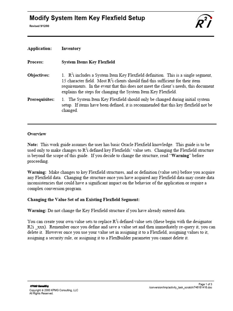 4.2 INV Modify System Item Key Flexfield Setup | Download Free PDF ...