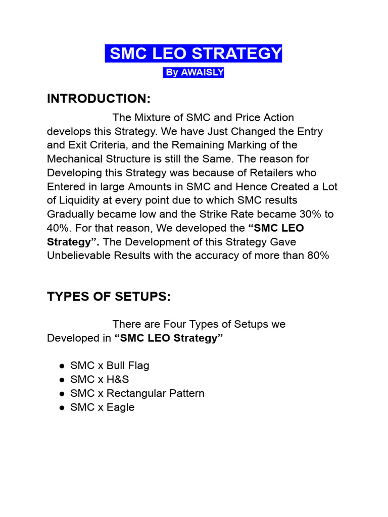 SMC LEO Strategy: High Accuracy Trading Guide | PDF | Market (Economics ...