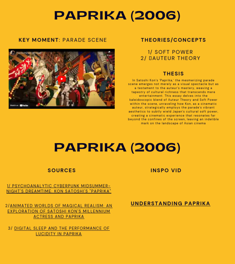 Analyzing Paprika's Parade Scene | PDF