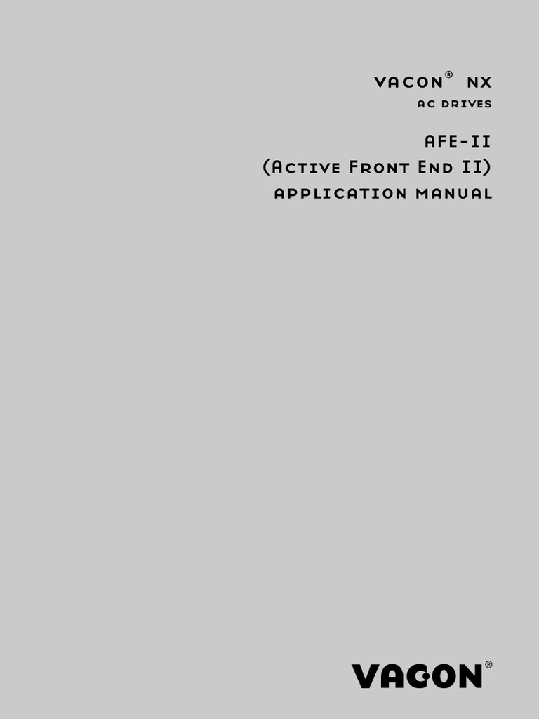 Vacon AFE II Manual UD01318a ARFIFF05 V021 | PDF | Parameter (Computer Programming) | Relay