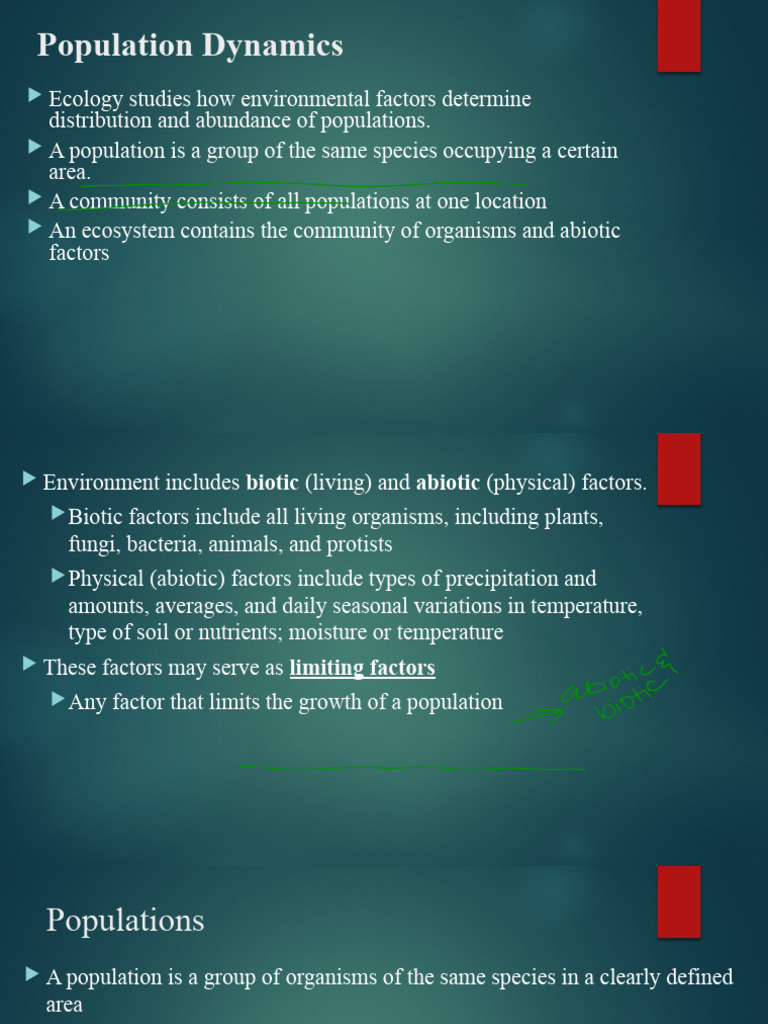 2021 Population Dynamics Notes | PDF | Ecosystem | Environmental Science