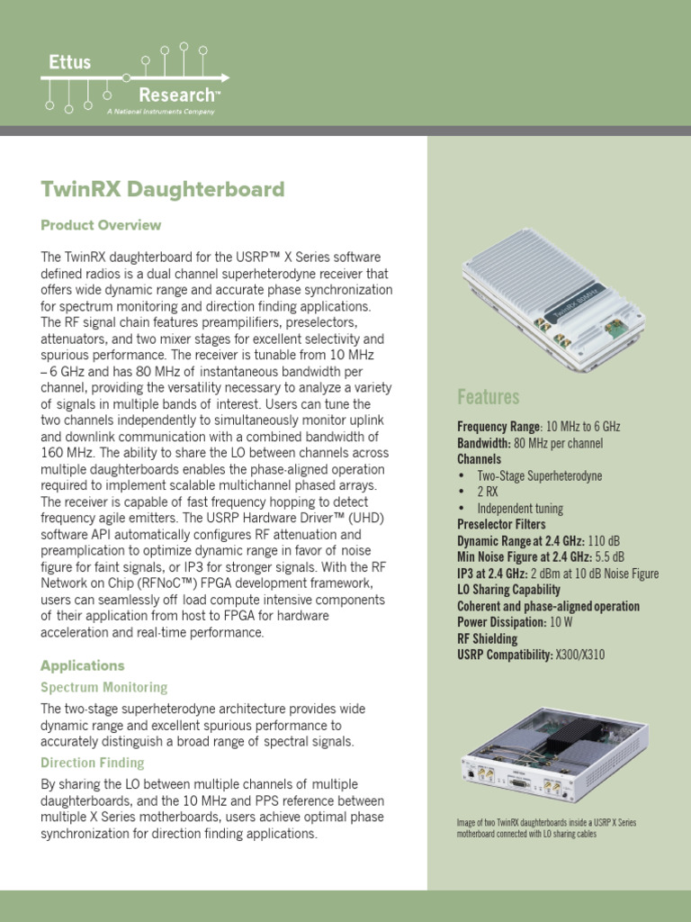 TwinRX 10-6000 MHZ 2 RX (80 MHZ, X Series Only) Datasheet | PDF | Computer Engineering ...