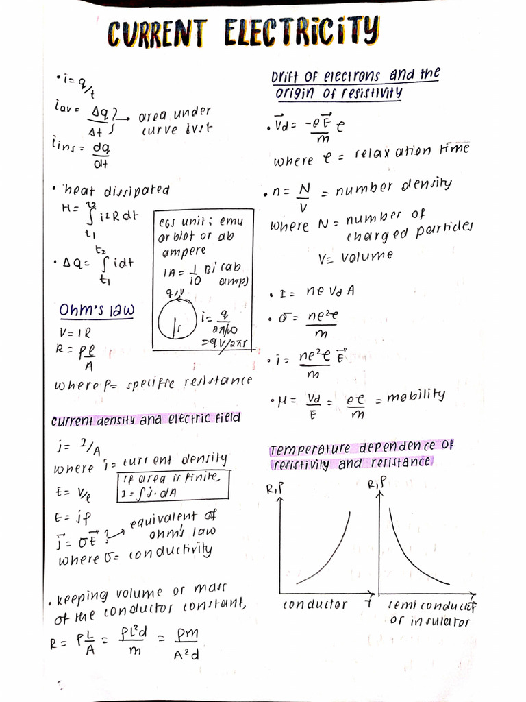 Chapter 3 Current Electricity | PDF