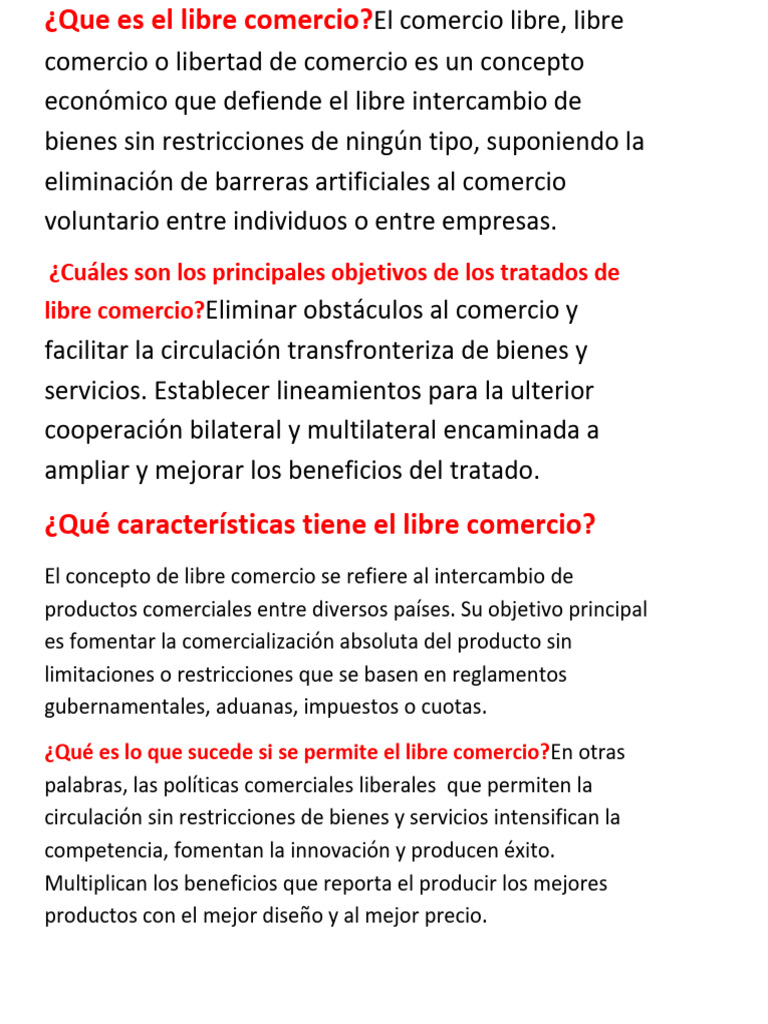 Que Es El Libre Comercio | PDF | Política