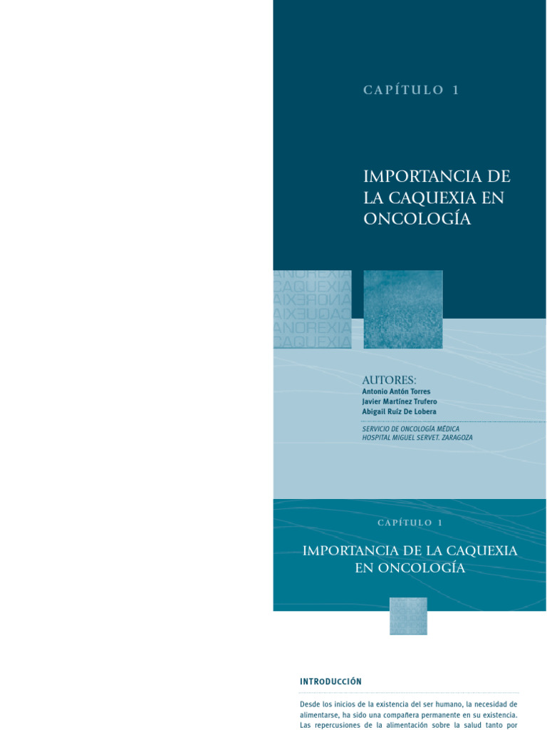 Importancia de la Caquexia en Oncología | PDF | Cáncer | Depresión ...