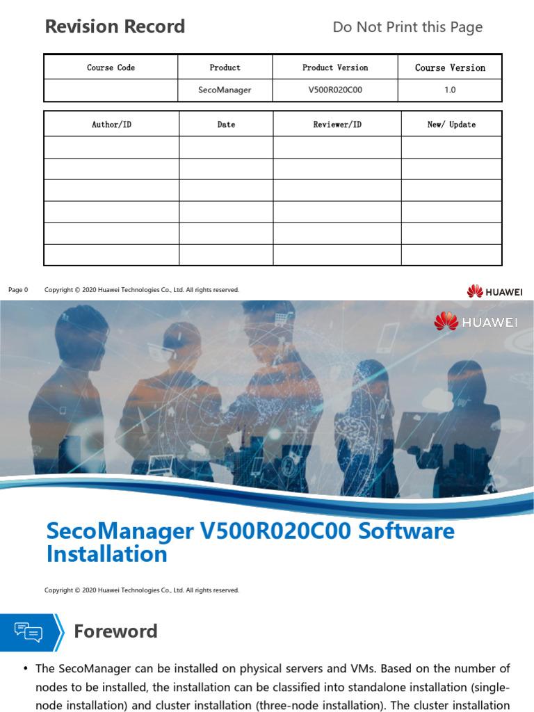 SecoManager V500R020C00 Software Installation | PDF | Computer Network | Operating System