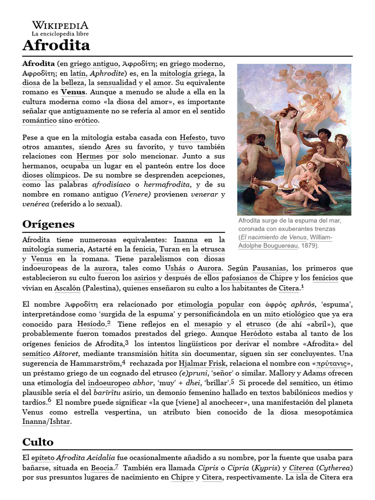 Afrodita: Diosa del Amor y Belleza | PDF | Afrodita | Eros