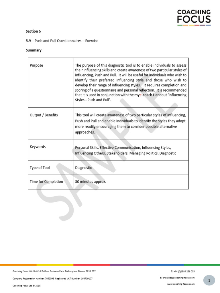 Push and Pull Influencing Styles Guide | PDF | Social Psychology ...