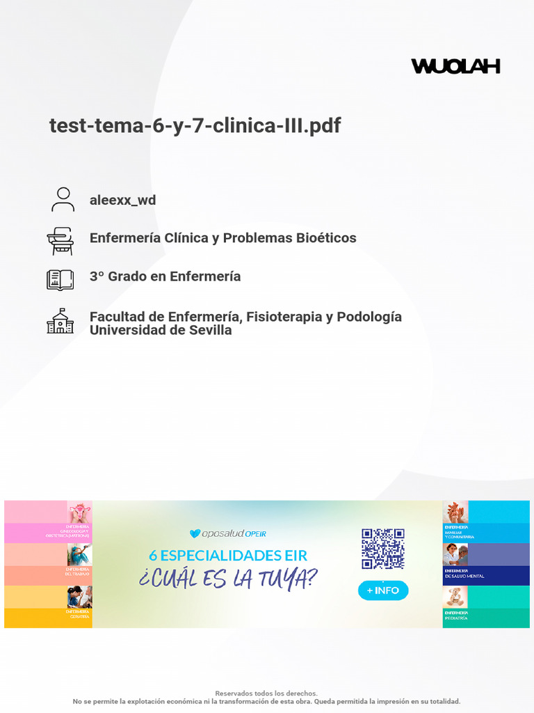Free Test Tema 6 y 7 Clinica III | Descargar gratis PDF ...
