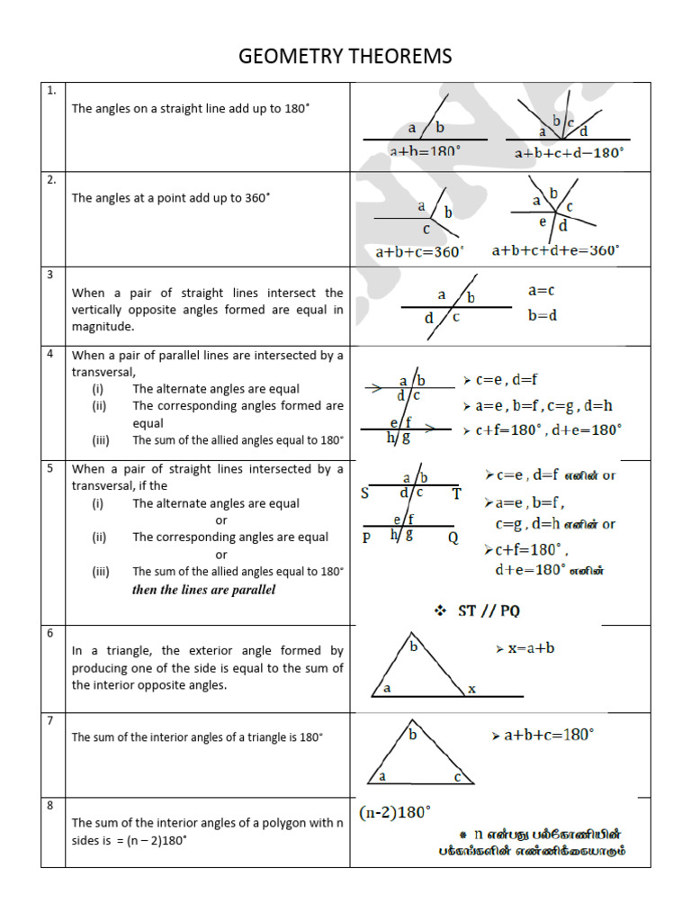 Geo Theorems Eng | PDF | Triangle | Perpendicular