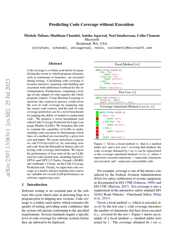 Predicting Code Coverage Without Execution | PDF | Computing | Software Engineering